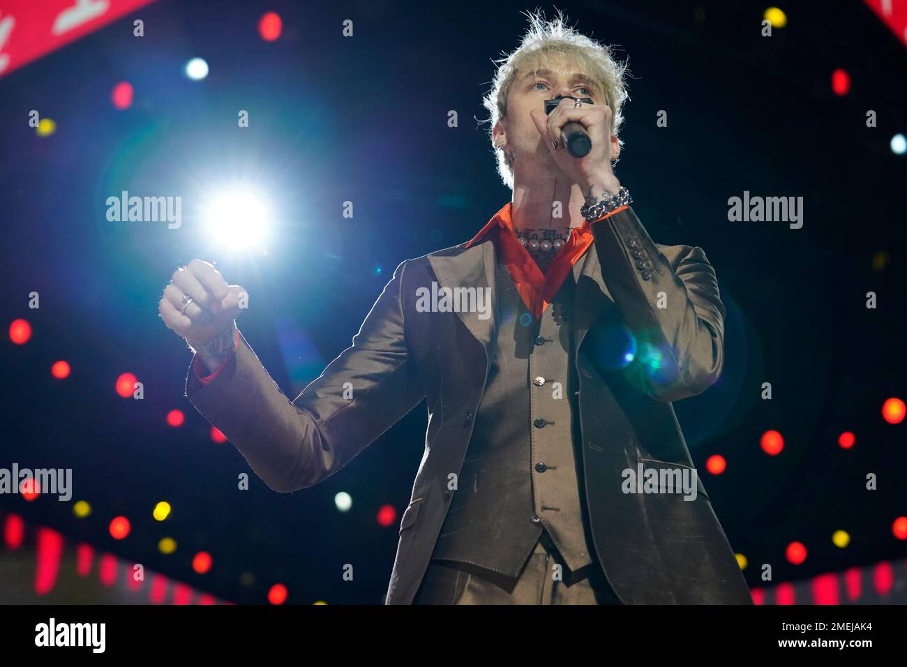 Machine Gun Kelly announces the Cleveland Browns pick during the second ...