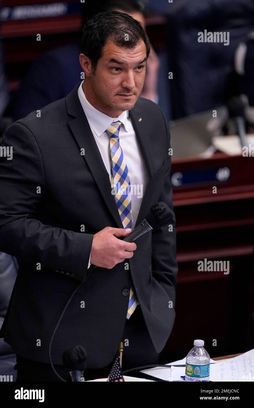 Florida Rep. Mike Giallombardo prepares to speak during a legislative ...