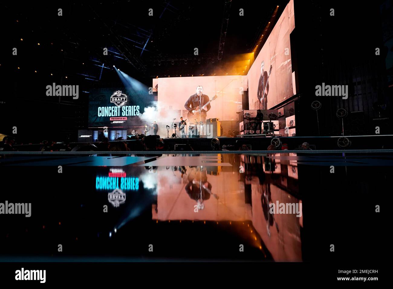 Kings of Leon performs before the first round of the NFL football draft ...
