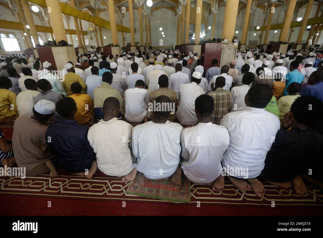 Muslims perform Friday prayers during the holy fasting month of Ramadan ...