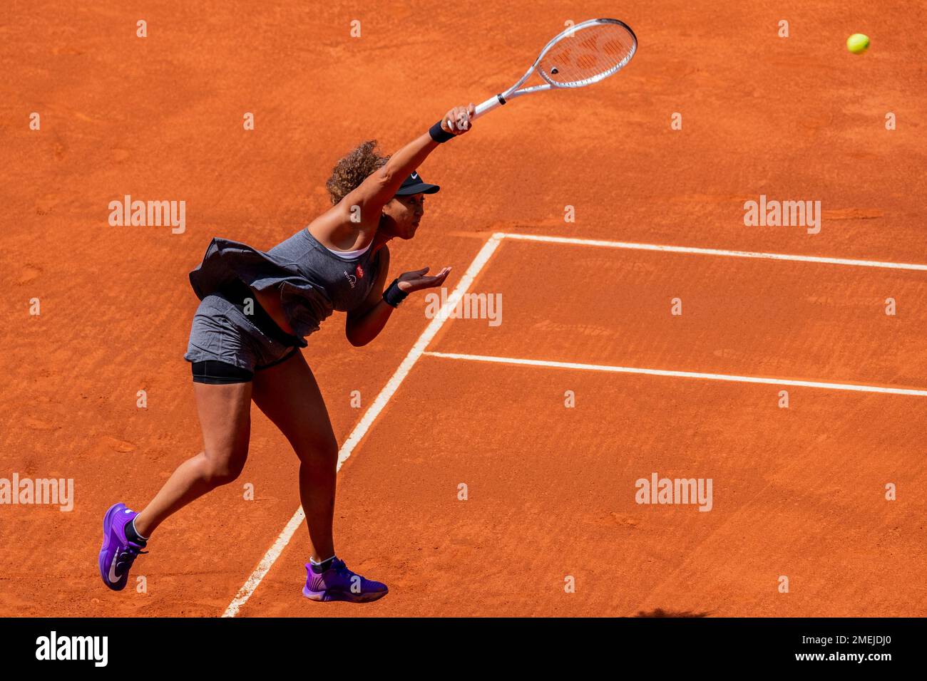 Japan's Naomi Osaka, serves to Japan's Misaki Doi during their match at ...