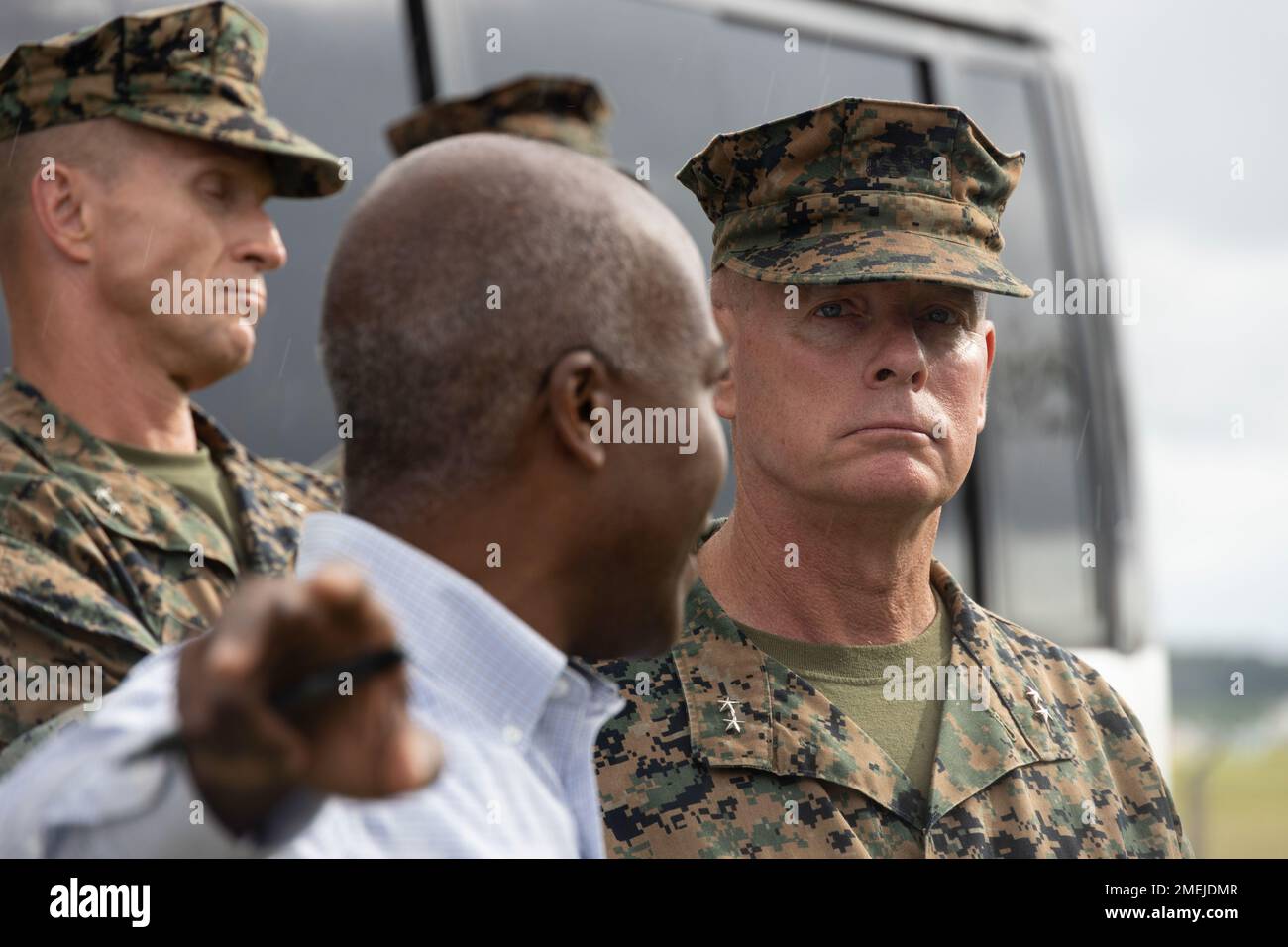 U.S. Marine Corps Maj. Gen. David Maxwell, right, the commanding ...