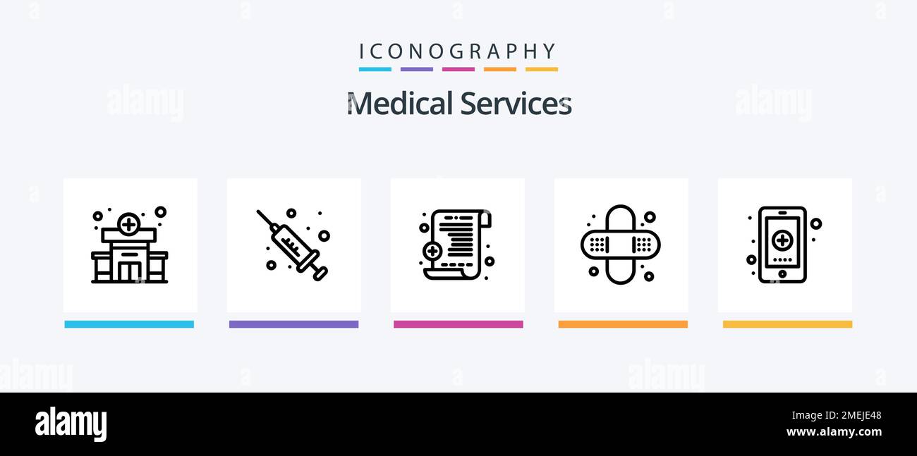 Medical Services Line 5 Icon Pack Including Report Wheel Medical Medical Creative Icons 
