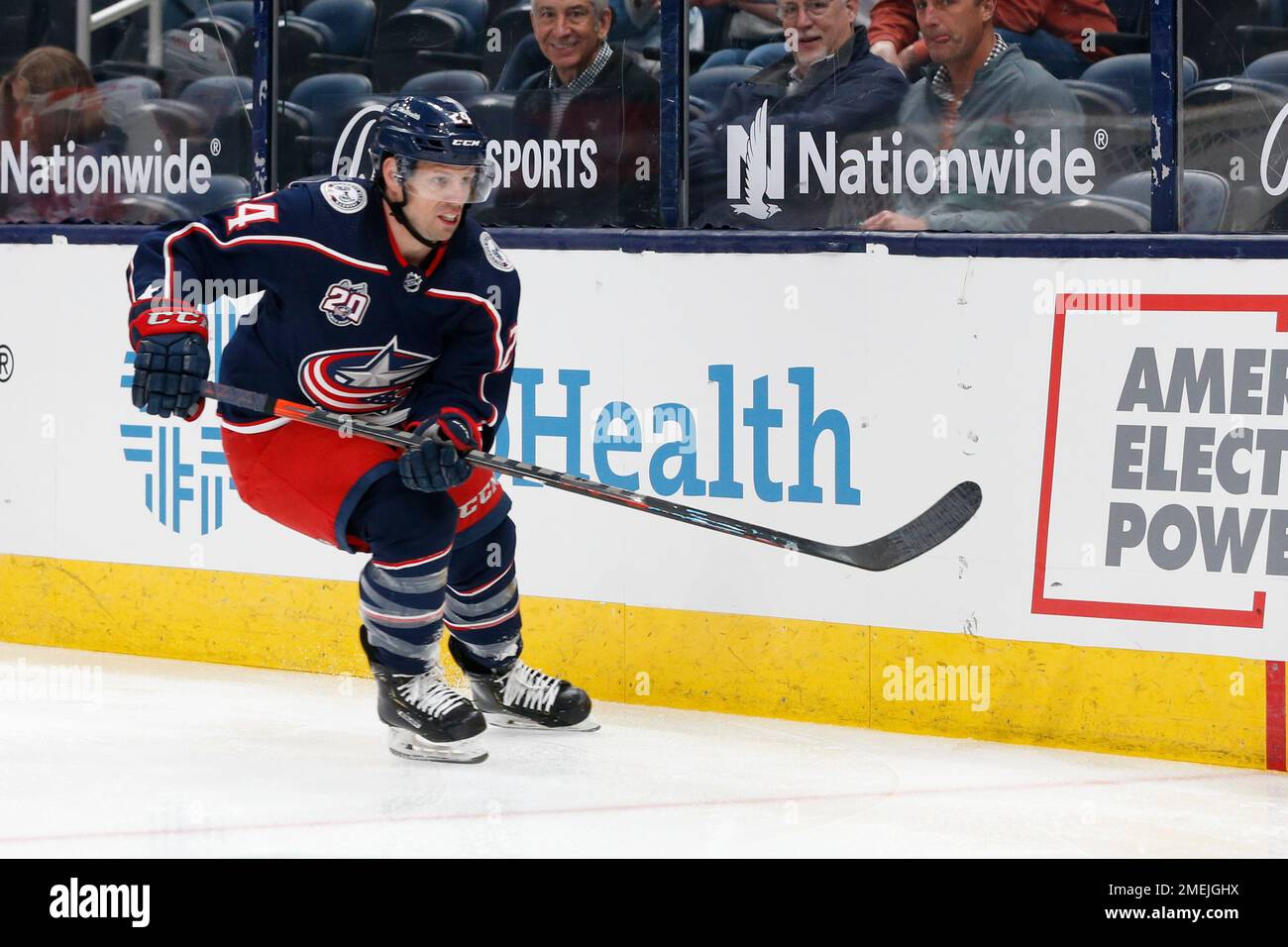 Columbus Blue Jackets' Nathan Gerbe plays against the Detroit Red Wings ...