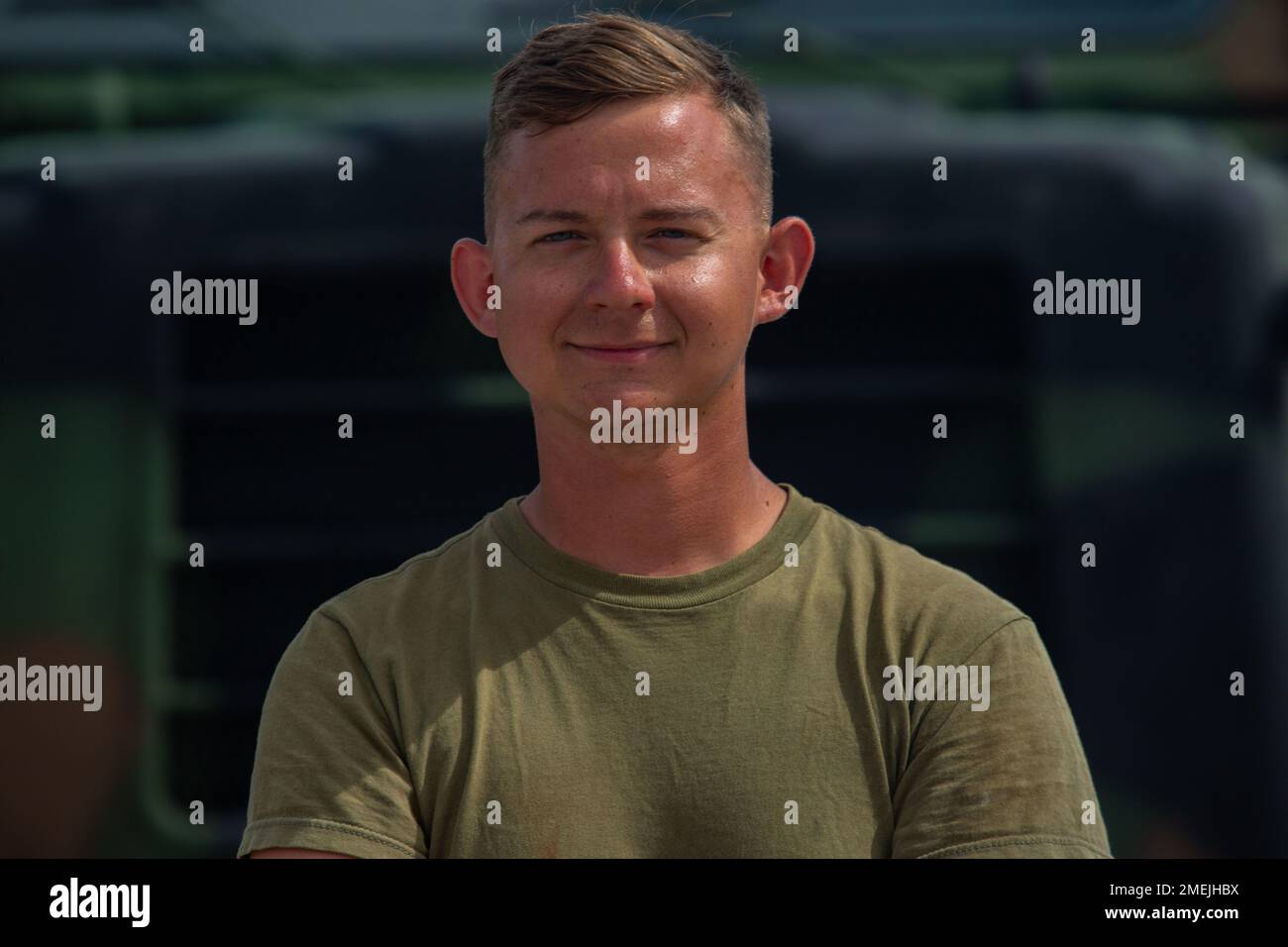 U.S. Marine Corps Cpl. Matthew Smith, landing support specialist ...