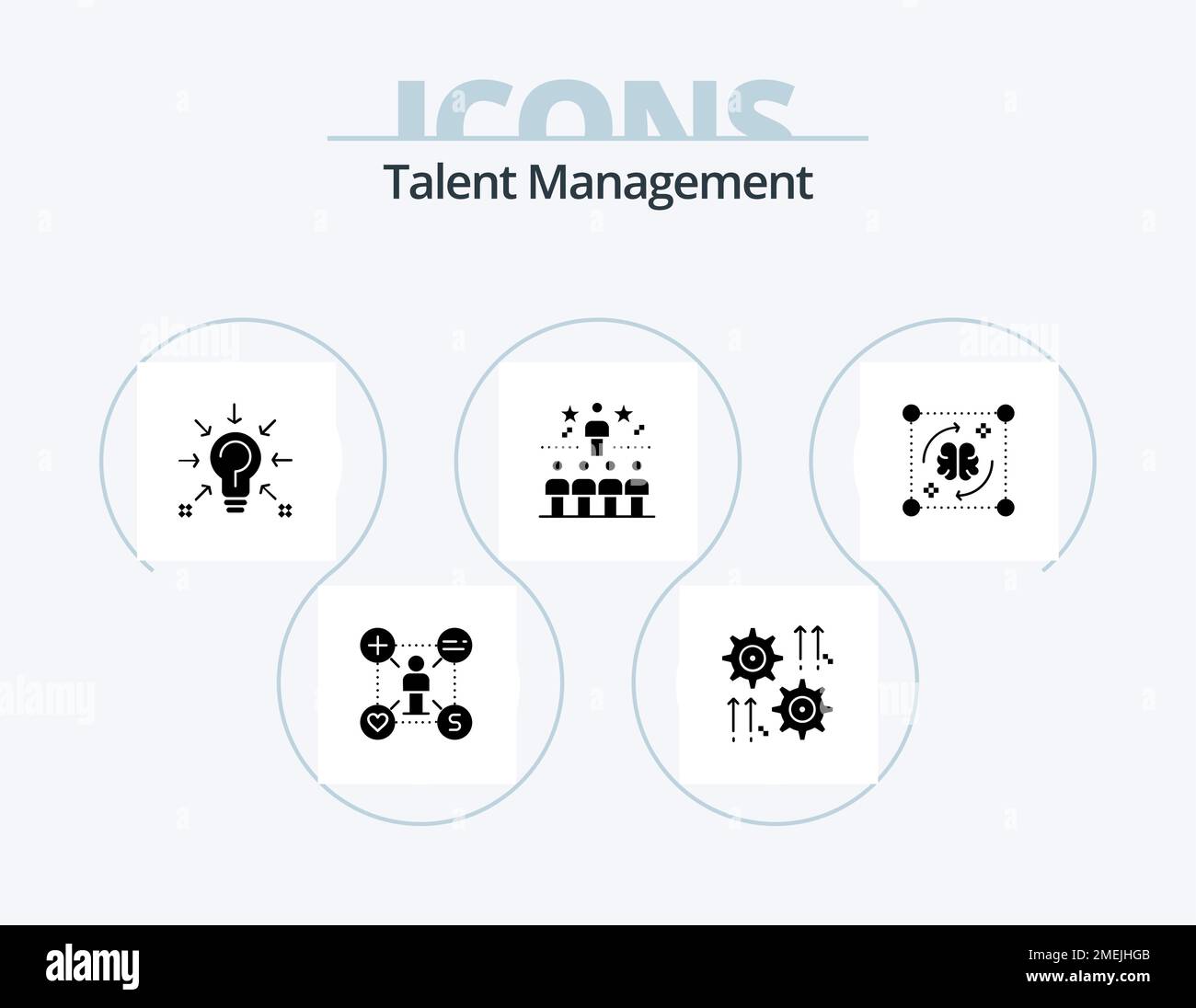 Talent Management Glyph Icon Pack 5 Icon Design. star. position. wheel ...