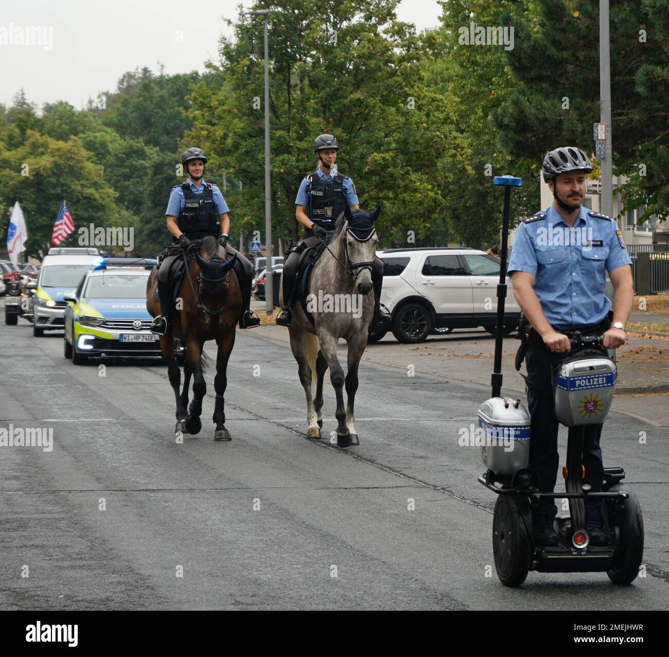 While riding police horses and a Segway, these members of the local ...