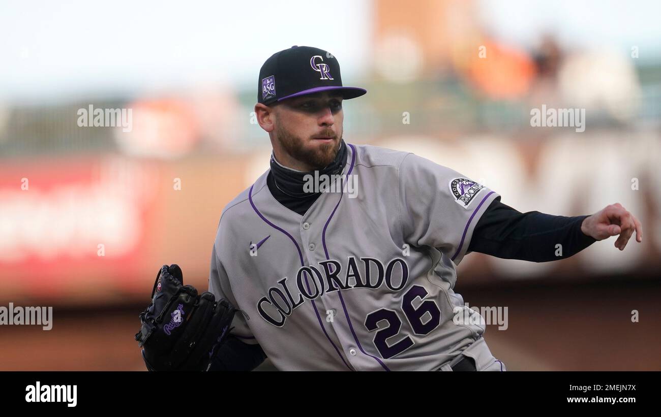 Colorado Rockies' Austin Gomber against the San Francisco Giants during ...