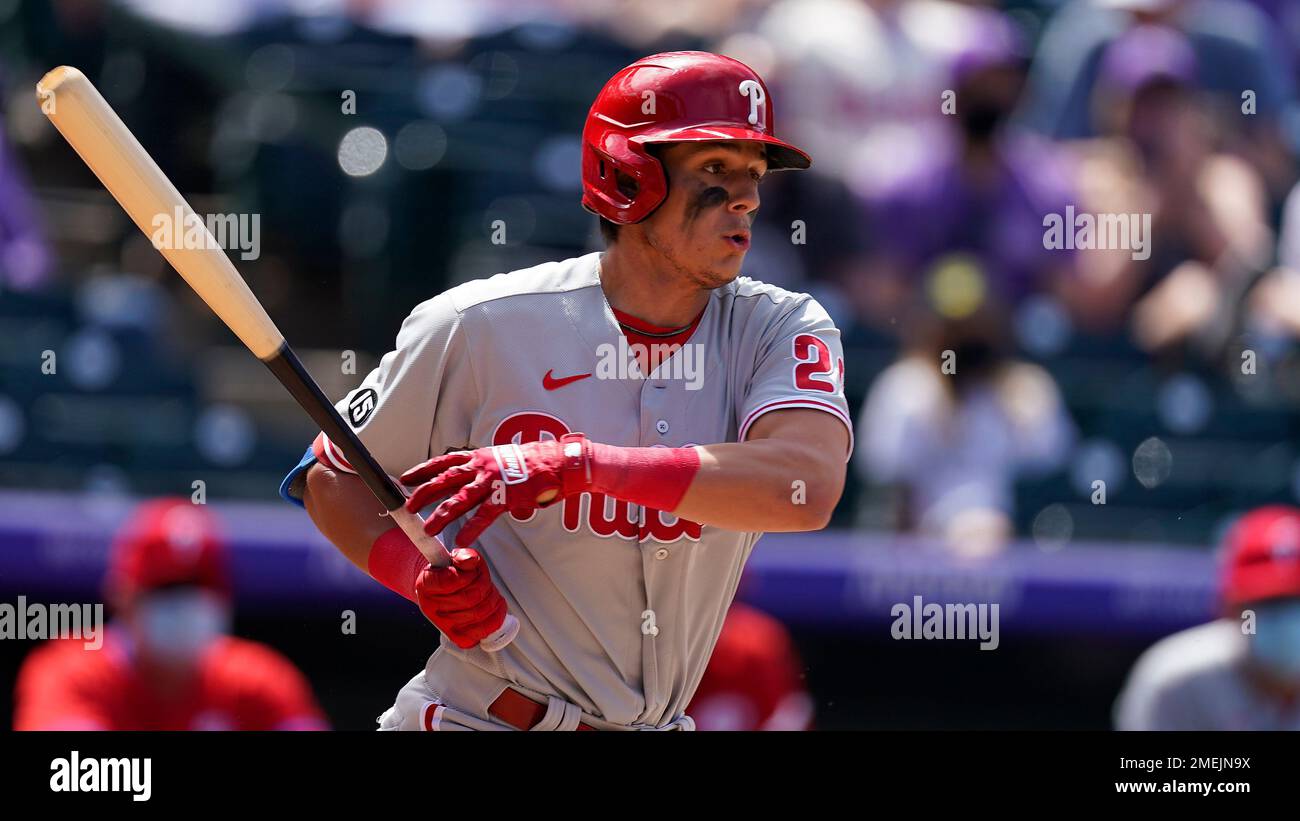 Philadelphia Phillies shortstop Nick Maton (29) in the fourth inning of ...