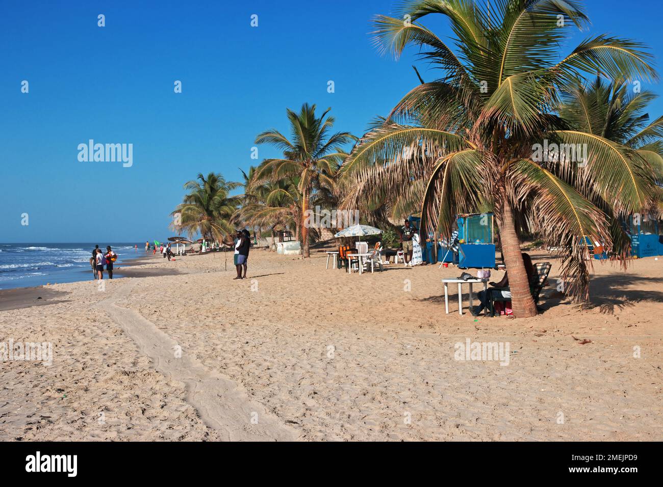 The beach Atlantic ocean in Serekunda area, Gambia, West Africa Stock ...