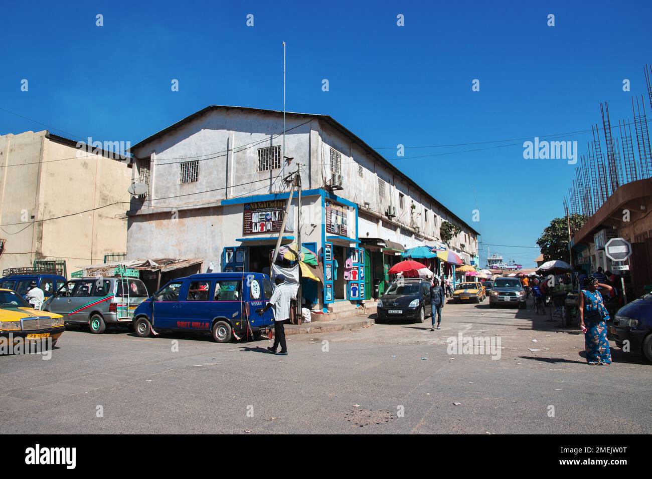 Vintage street in Banjul, Gambia, West Africa Stock Photo - Alamy