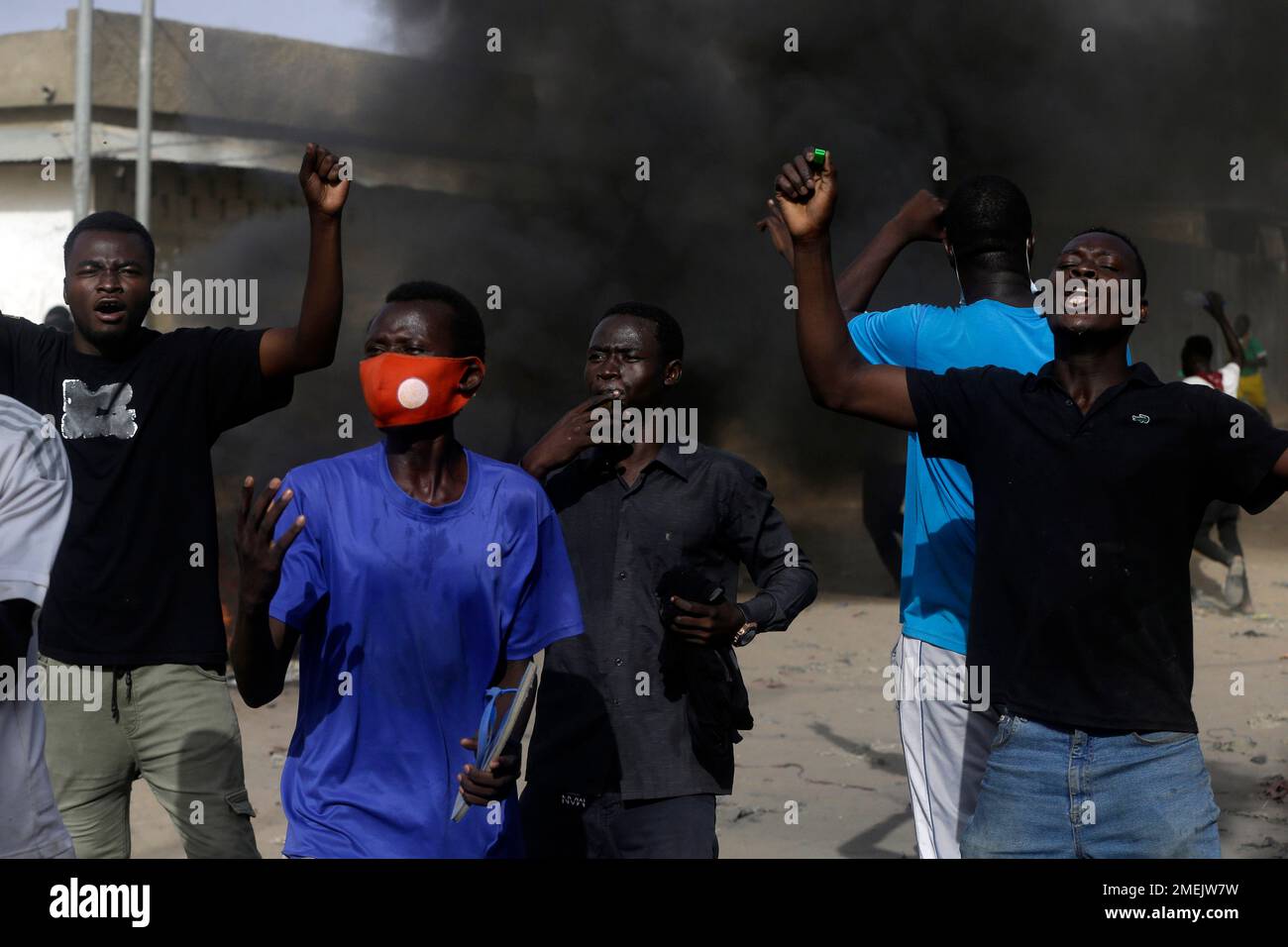 People protest in N'Djamena, Chad, Tuesday, April 27, 2021. Thousands ...