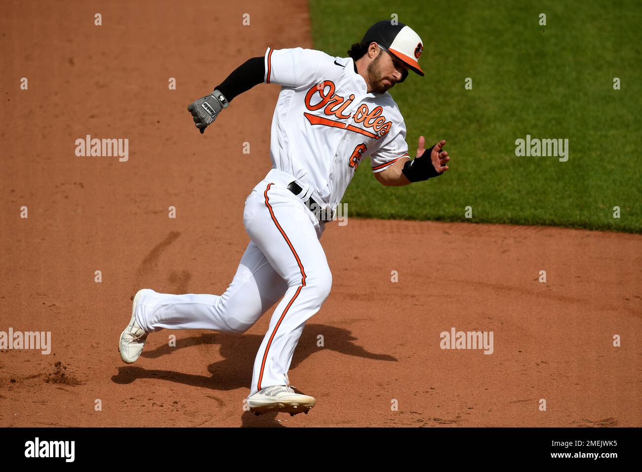 Baltimore Orioles' Ryan McKenna rounds the bases to score against the ...