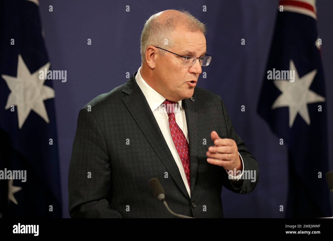 Australia's Prime Minister Scott Morrison in Sydney, Australia, Tuesday ...