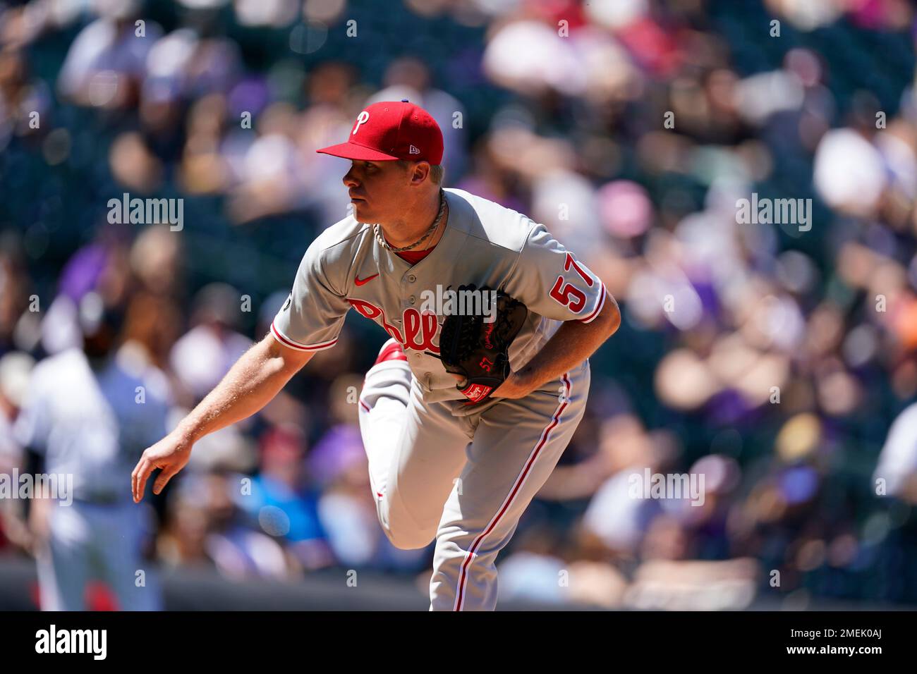 Philadelphia Phillies starting pitcher Chase Anderson (57) in the first ...