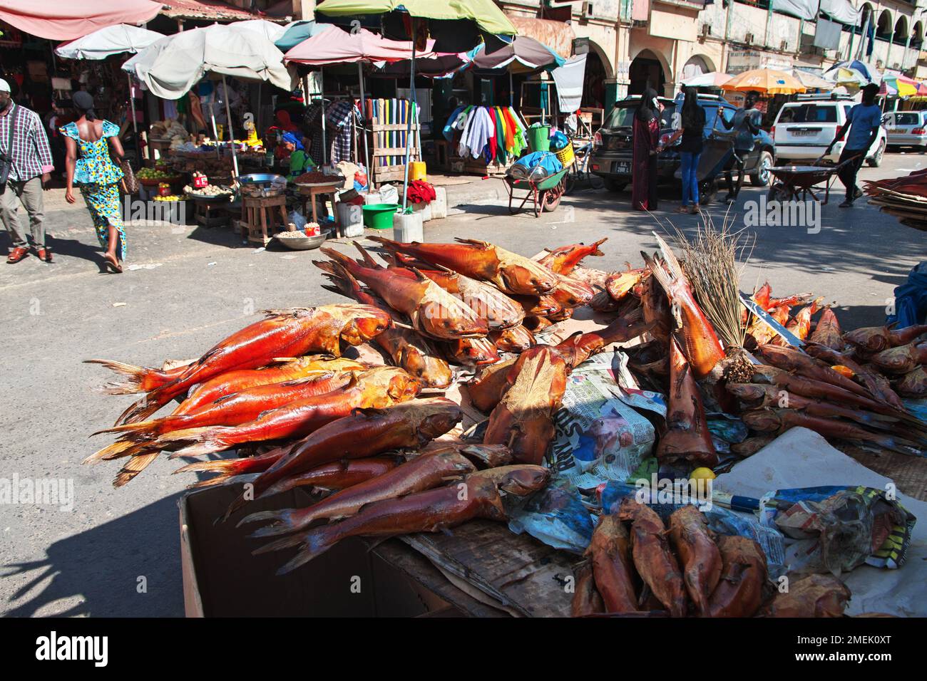 Some fish in Albert market in Banjul, Gambia, West Africa Stock Photo ...