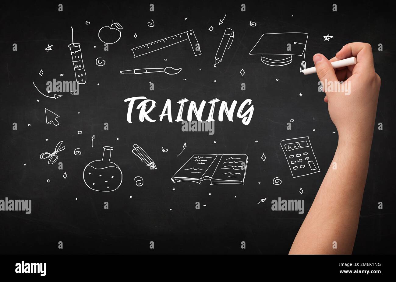 Hand drawing education concept concept Stock Photo - Alamy