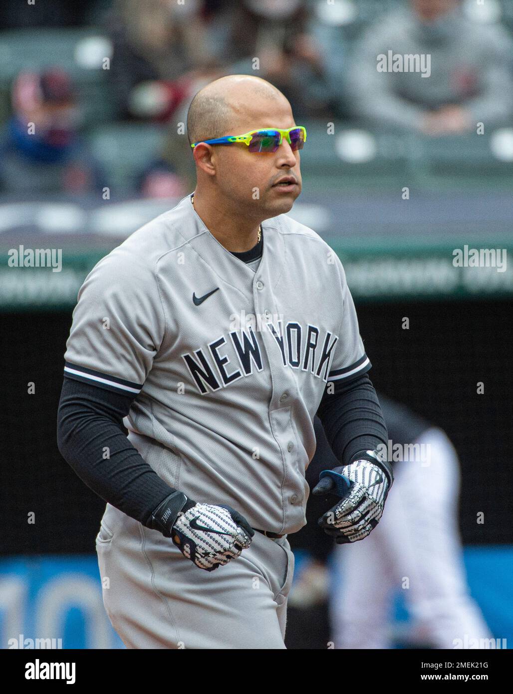 New York Yankees' Rougned Odor reacts after striking out against the ...