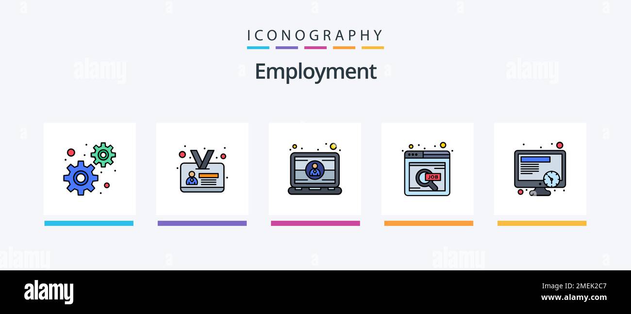 Employment Line Filled 5 Icon Pack Including opportunity. choice. hardware. career. presentation ...