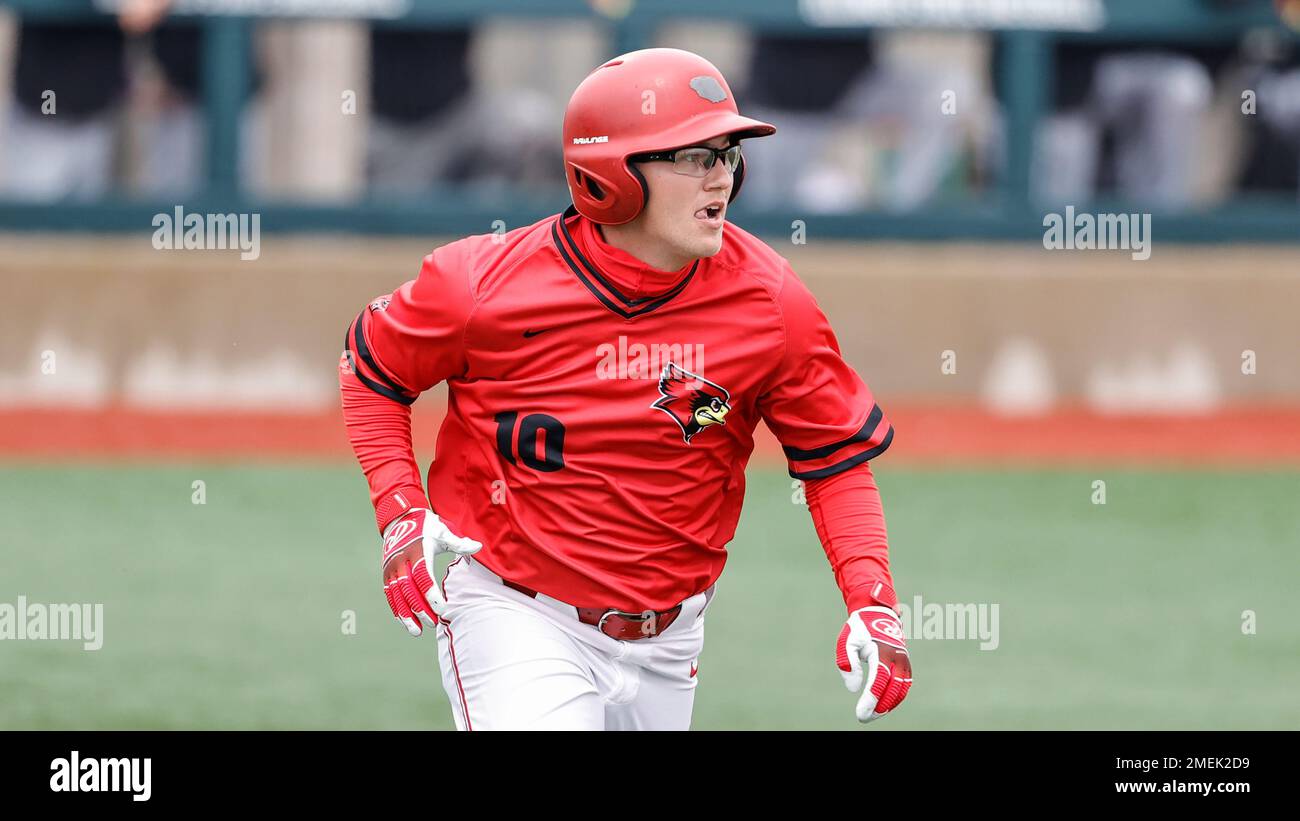 Illinois State's Jack Butler (10) in action against Evansville during an NCAA baseball game on ...