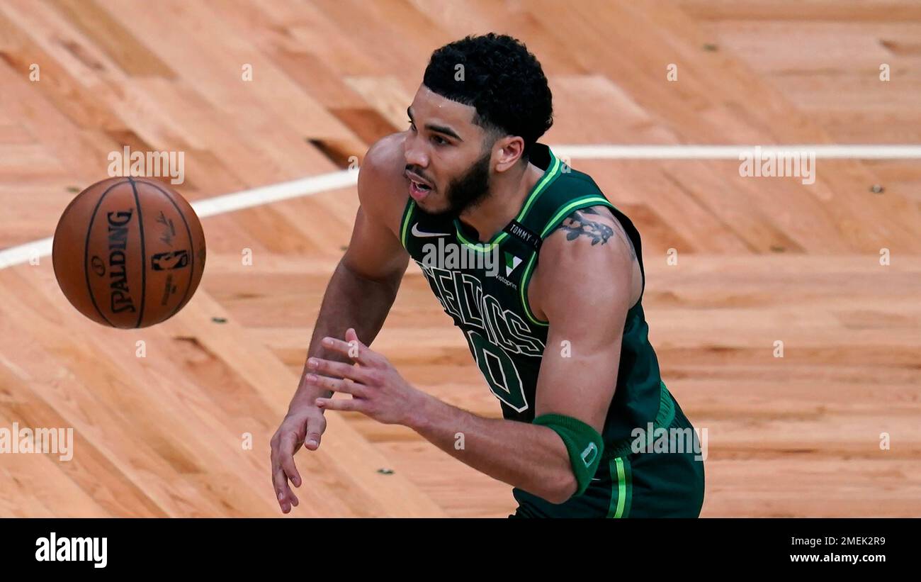 Boston Celtics forward Jayson Tatum (0) during the second half of an ...