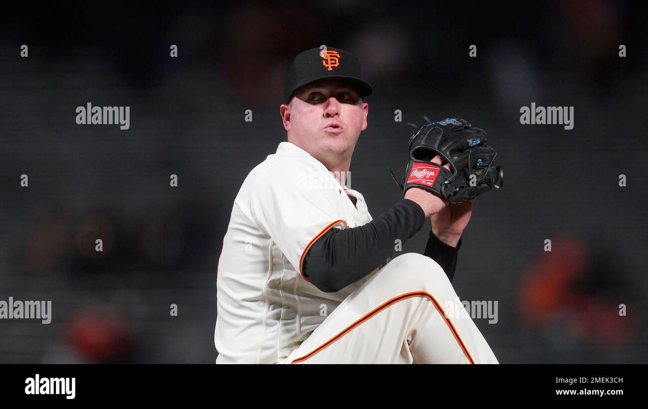 San Francisco Giants' Jake McGee against the Miami Marlins during a ...
