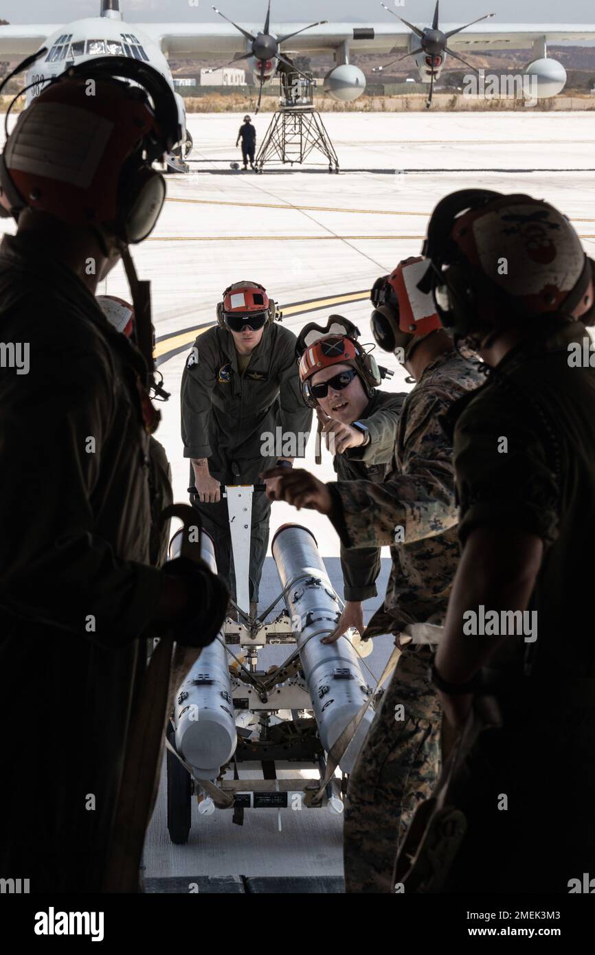 U.S. Marines from squadrons across 3rd Marine Aircraft Wing transport ...