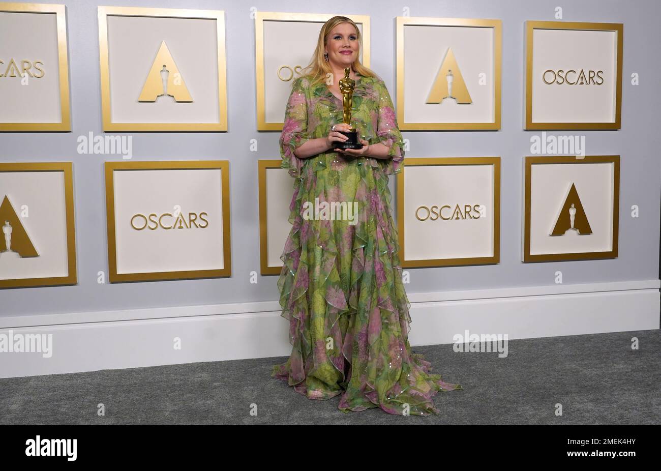 Emerald Fennell, winner of the award for best original screenplay for ...