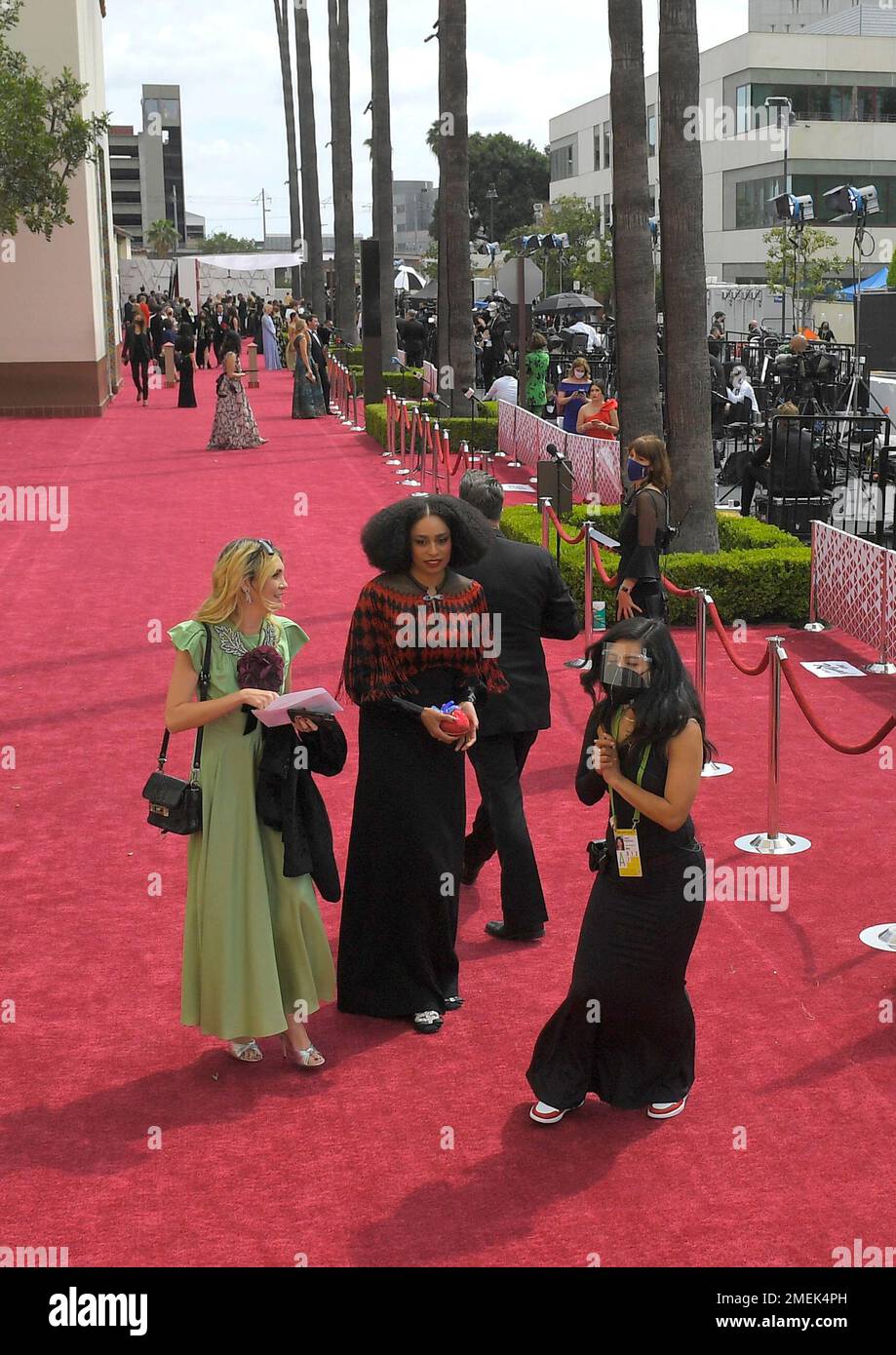 Celeste Waite walks the red carpet at the Oscars on Sunday, April 25 ...