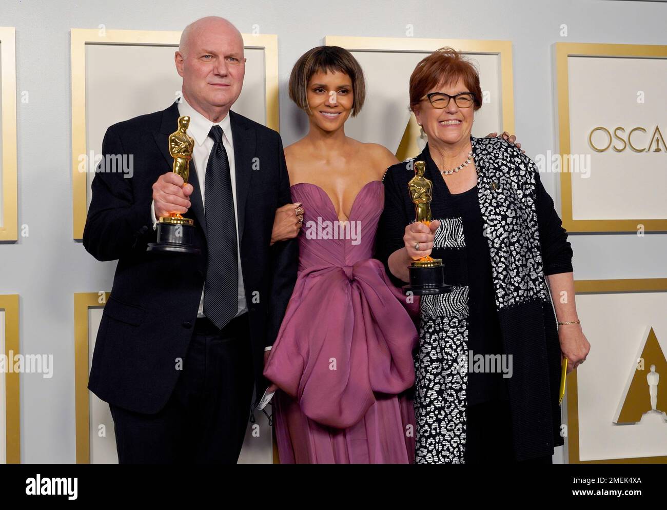 Donald Graham Burt, from left, winner of the award for best production ...