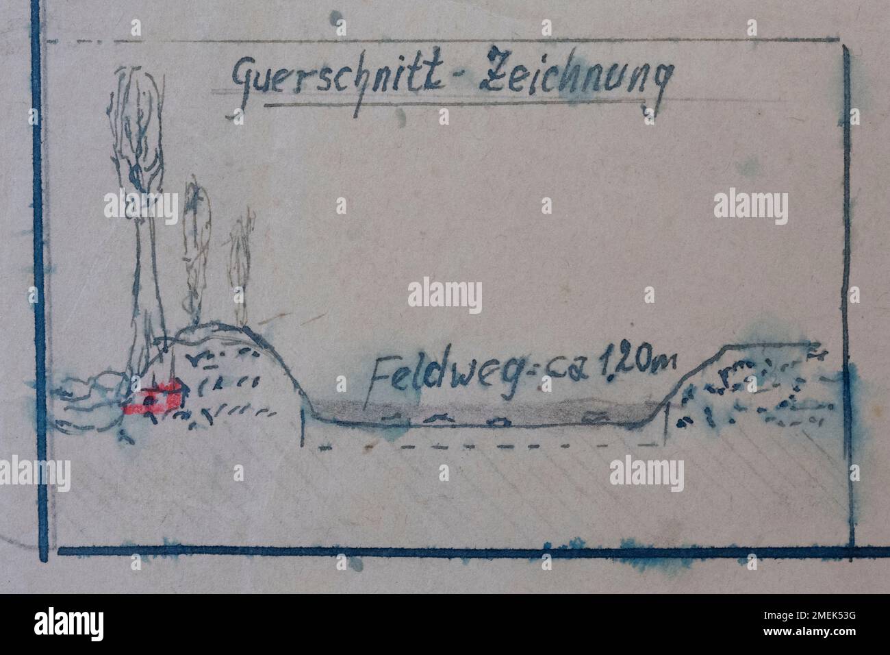 Detail of the map showing a cross-section of the road where the Nazi ...