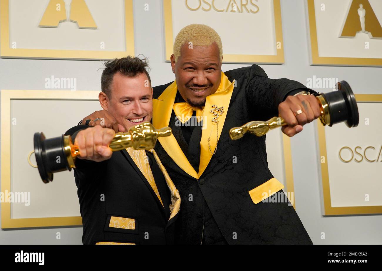 Martin Desmond Roe, left, and Travon Free, winners of the award for ...