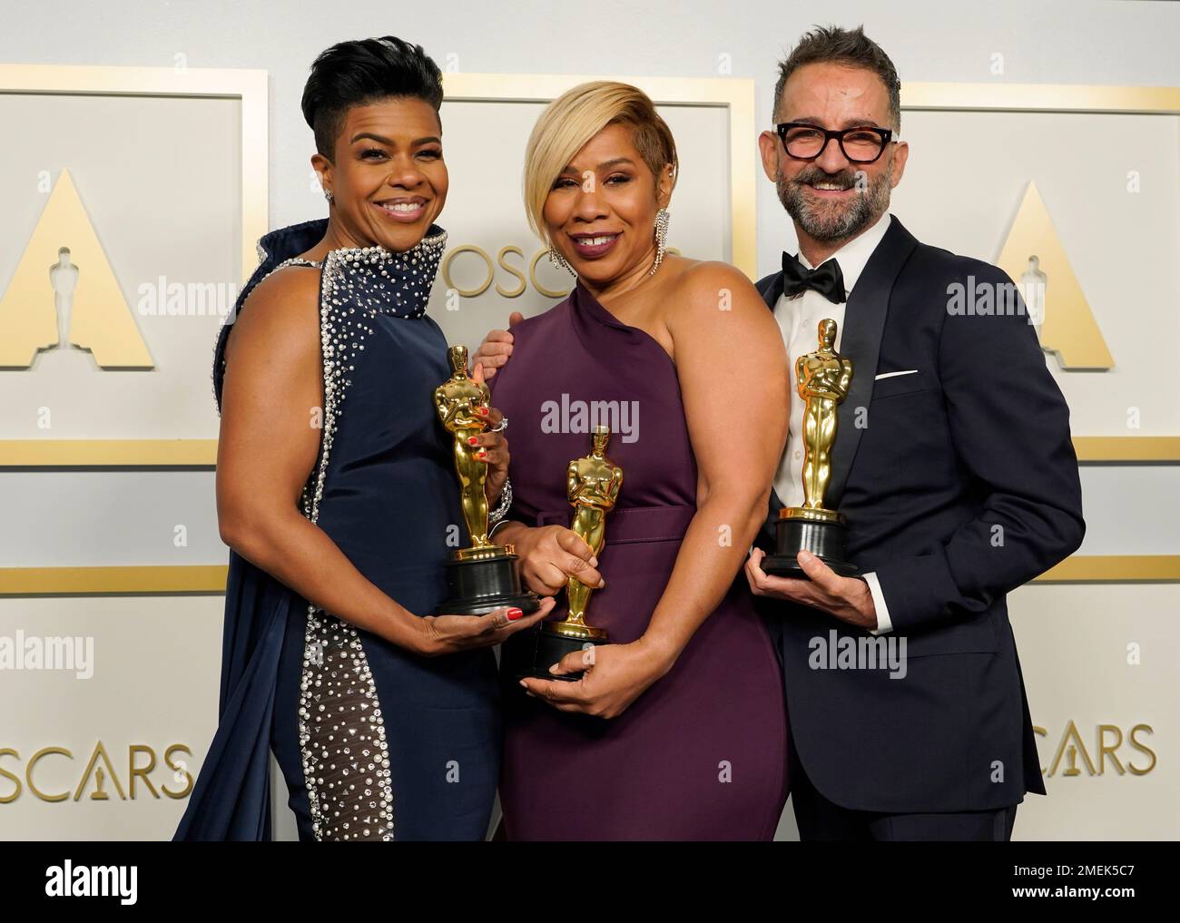 Mia Neal, from left, Jamika Wilson and Sergio Lopez-Rivera, winners of ...