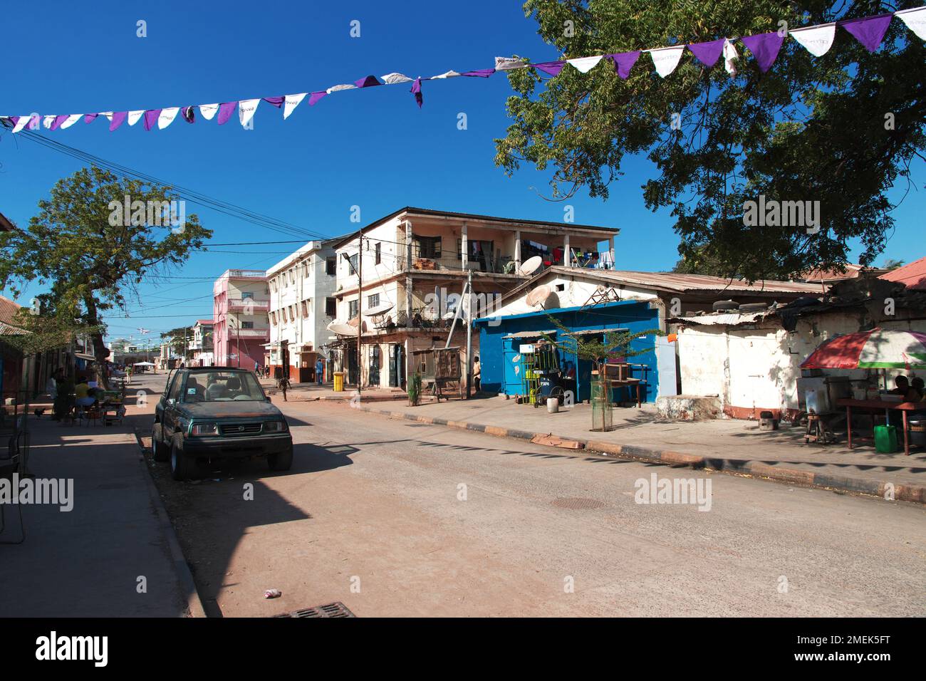 Vintage street in Banjul, Gambia, West Africa Stock Photo - Alamy
