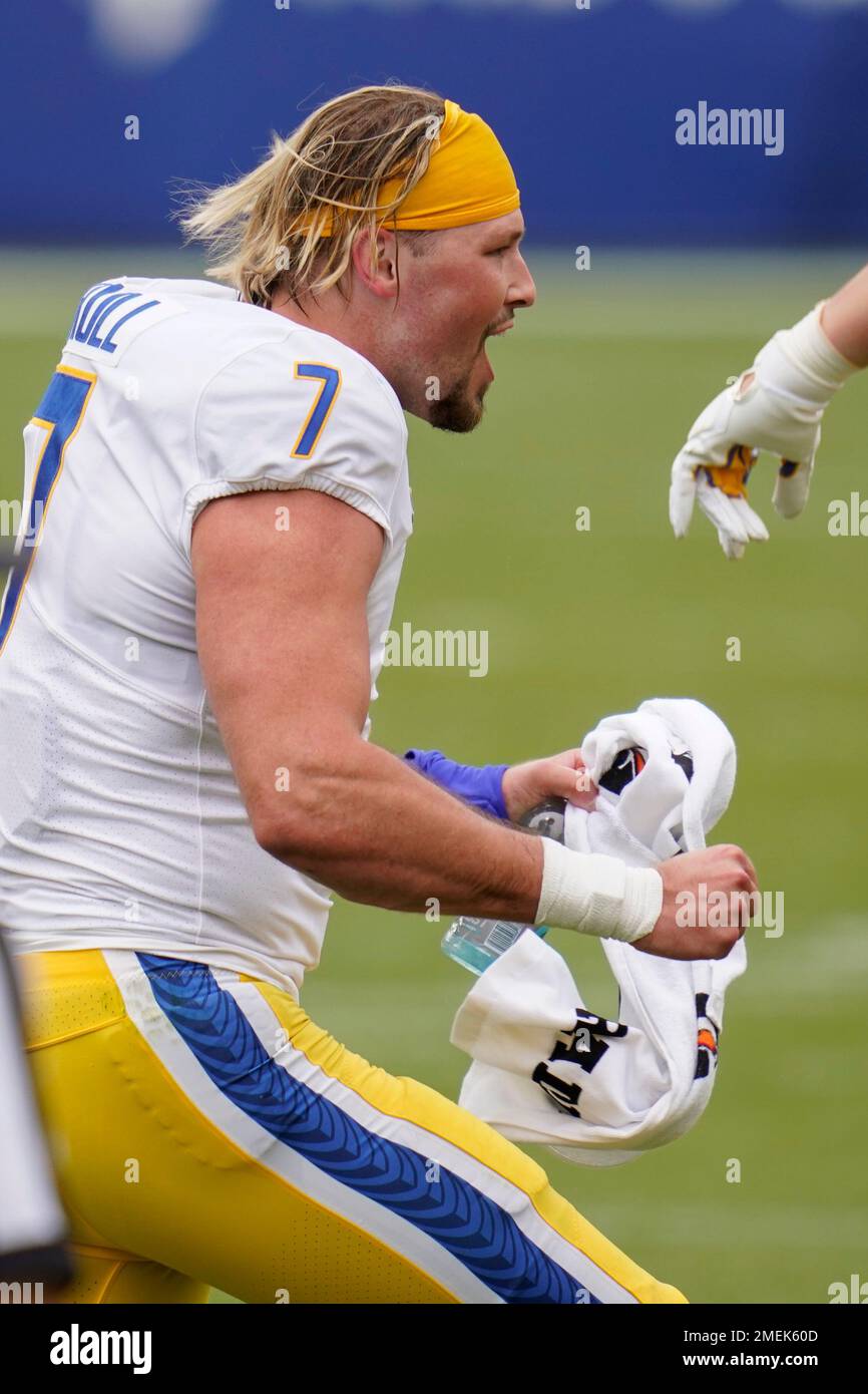 Pittsburgh tight end Lucas Krull (7) during their annual NCAA football ...
