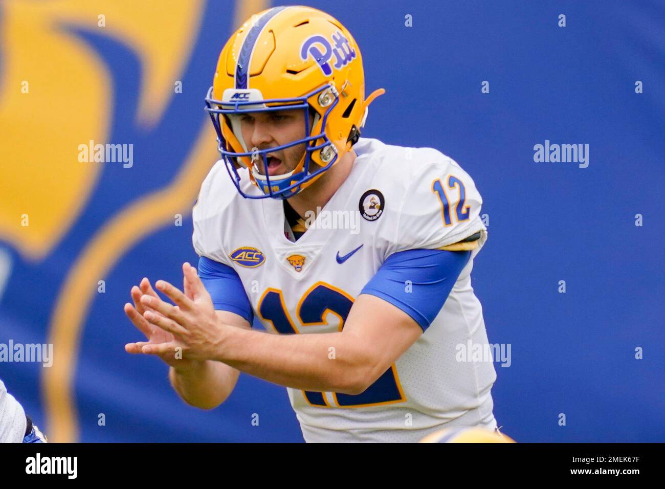 Pittsburgh quarterback Nick Patti (12) during their annual NCAA ...
