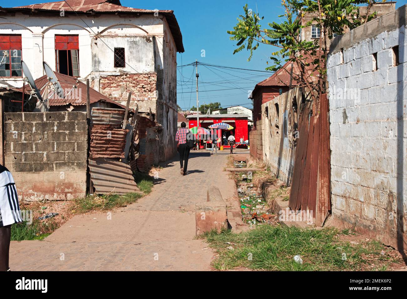 Vintage street in Banjul, Gambia, West Africa Stock Photo - Alamy