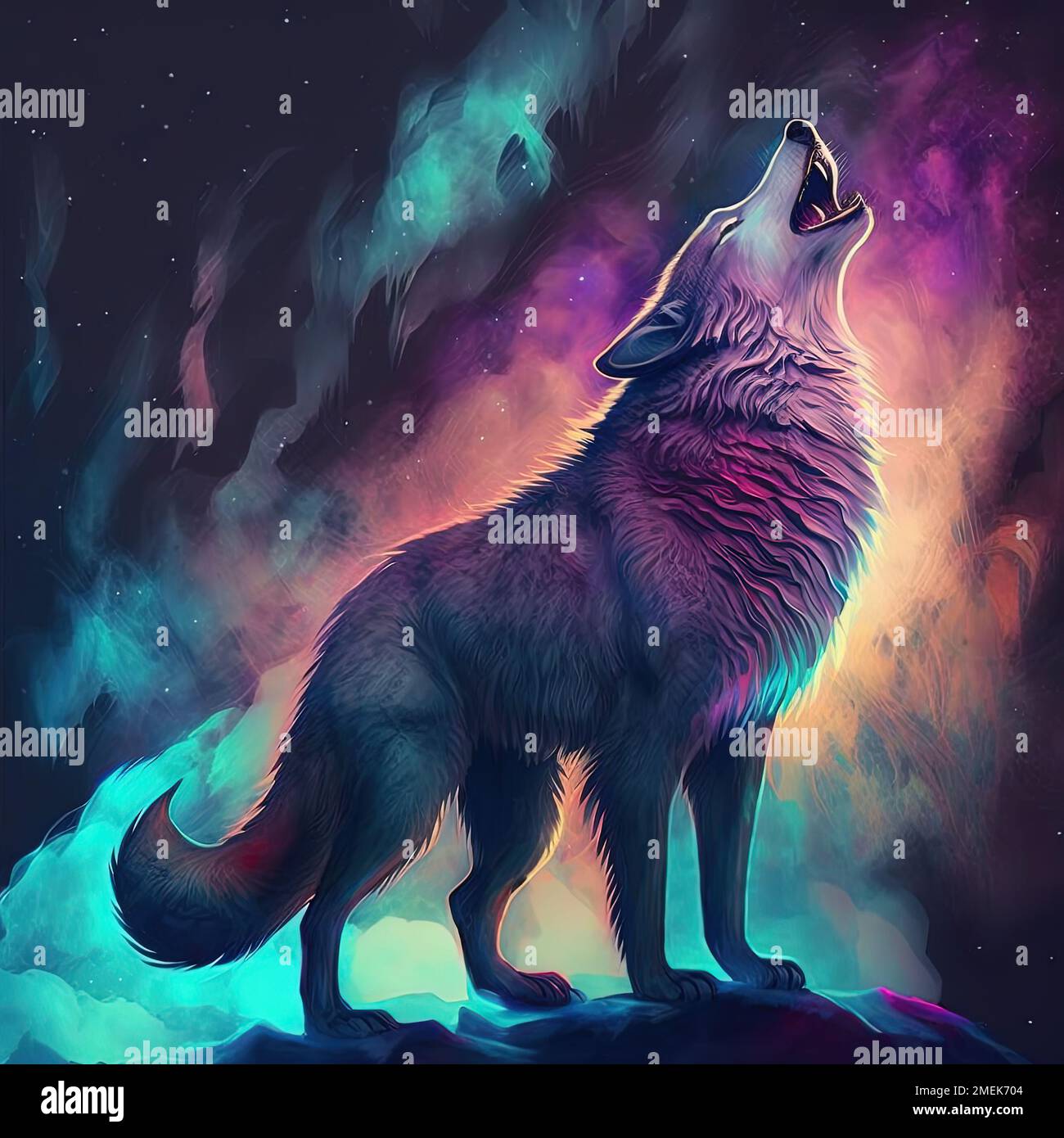 Wolf howling profile hi-res stock photography and images - Alamy