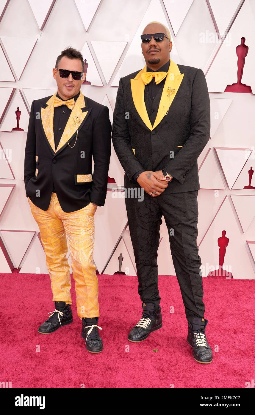 Martin Desmond Roe, left, and Travon Free arrive at the Oscars on ...