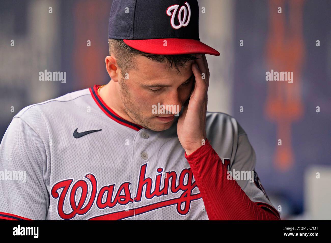 Washington Nationals starting pitcher Patrick Corbin reacts in the ...