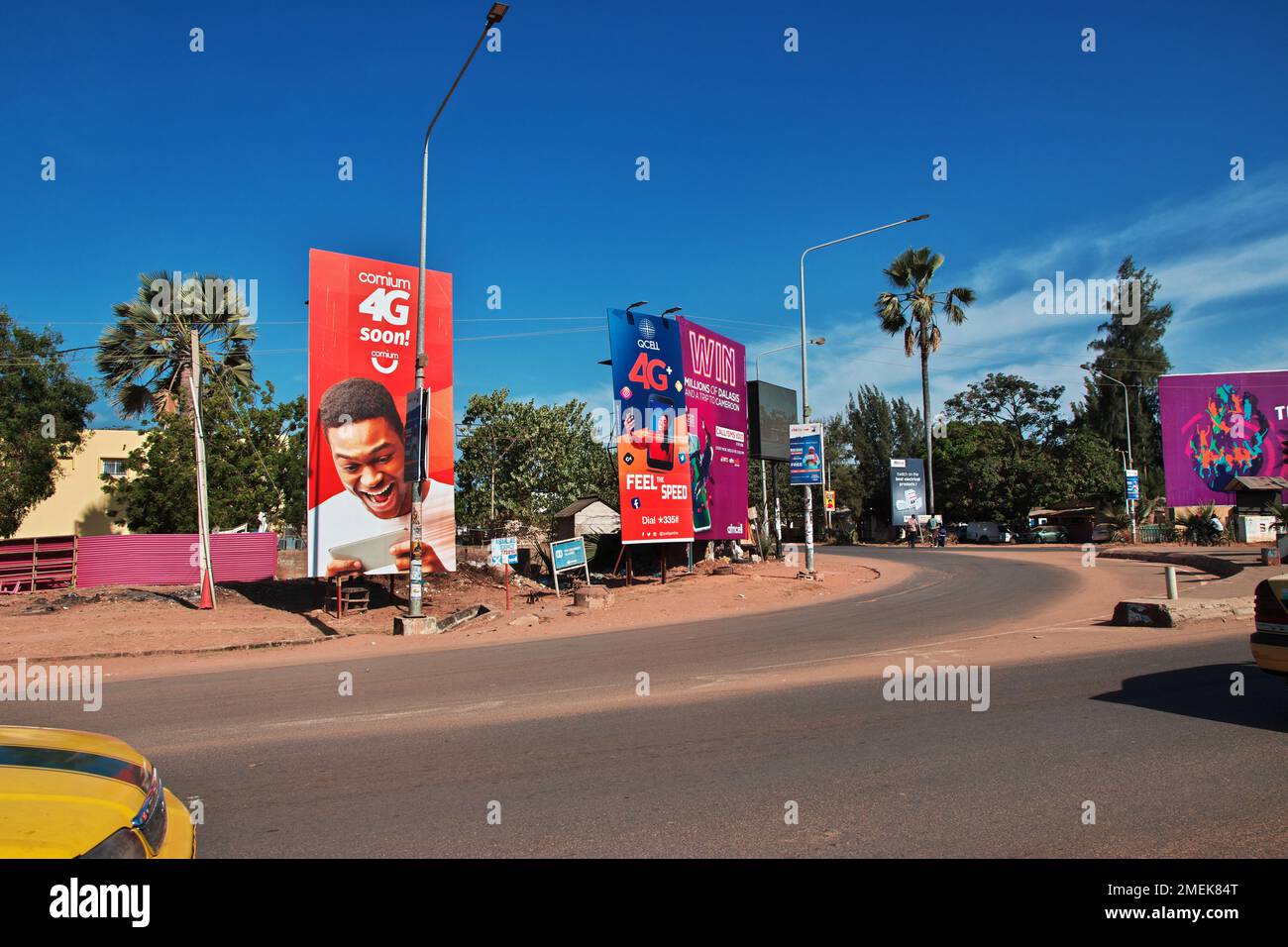 Outdoor advertising in Banjul, Gambia, West Africa Stock Photo - Alamy