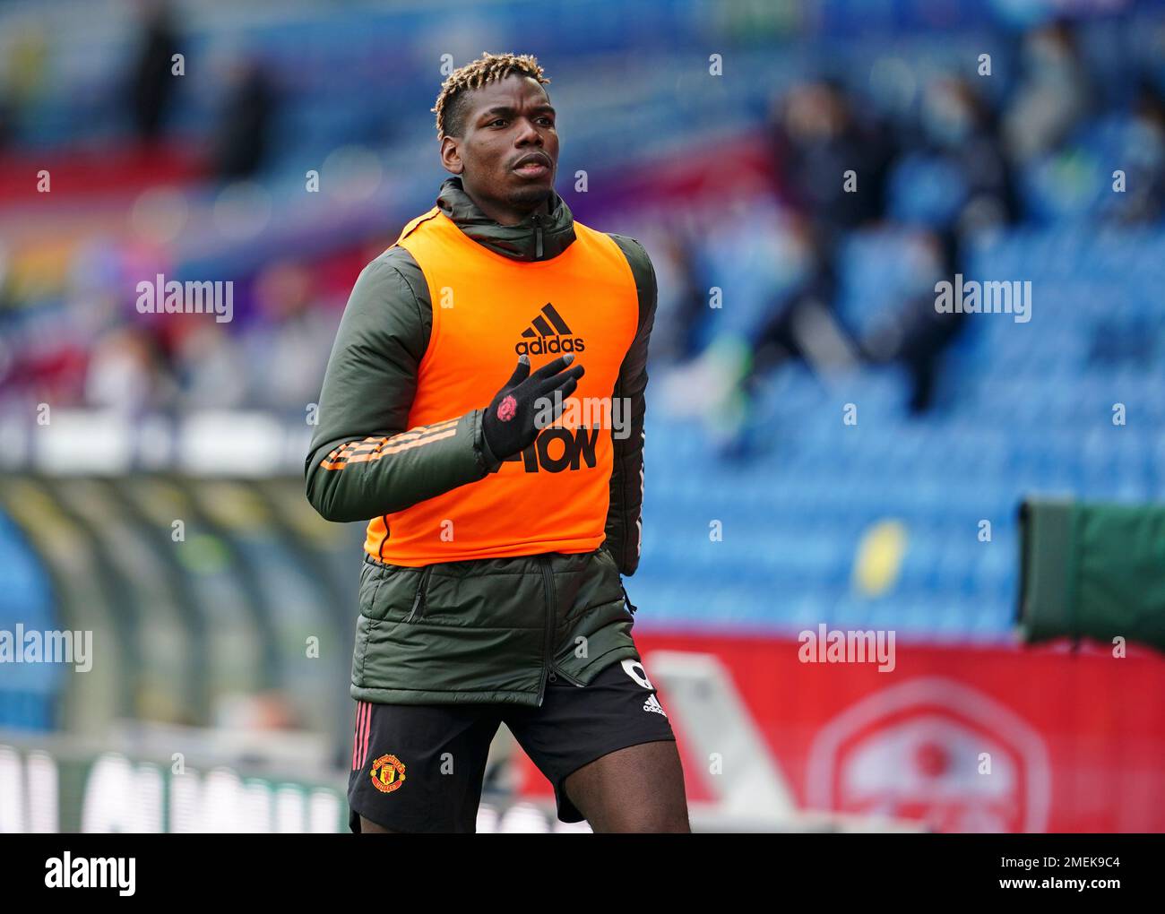 Manchester United's Paul Pogba warms-up on the touchline during the ...