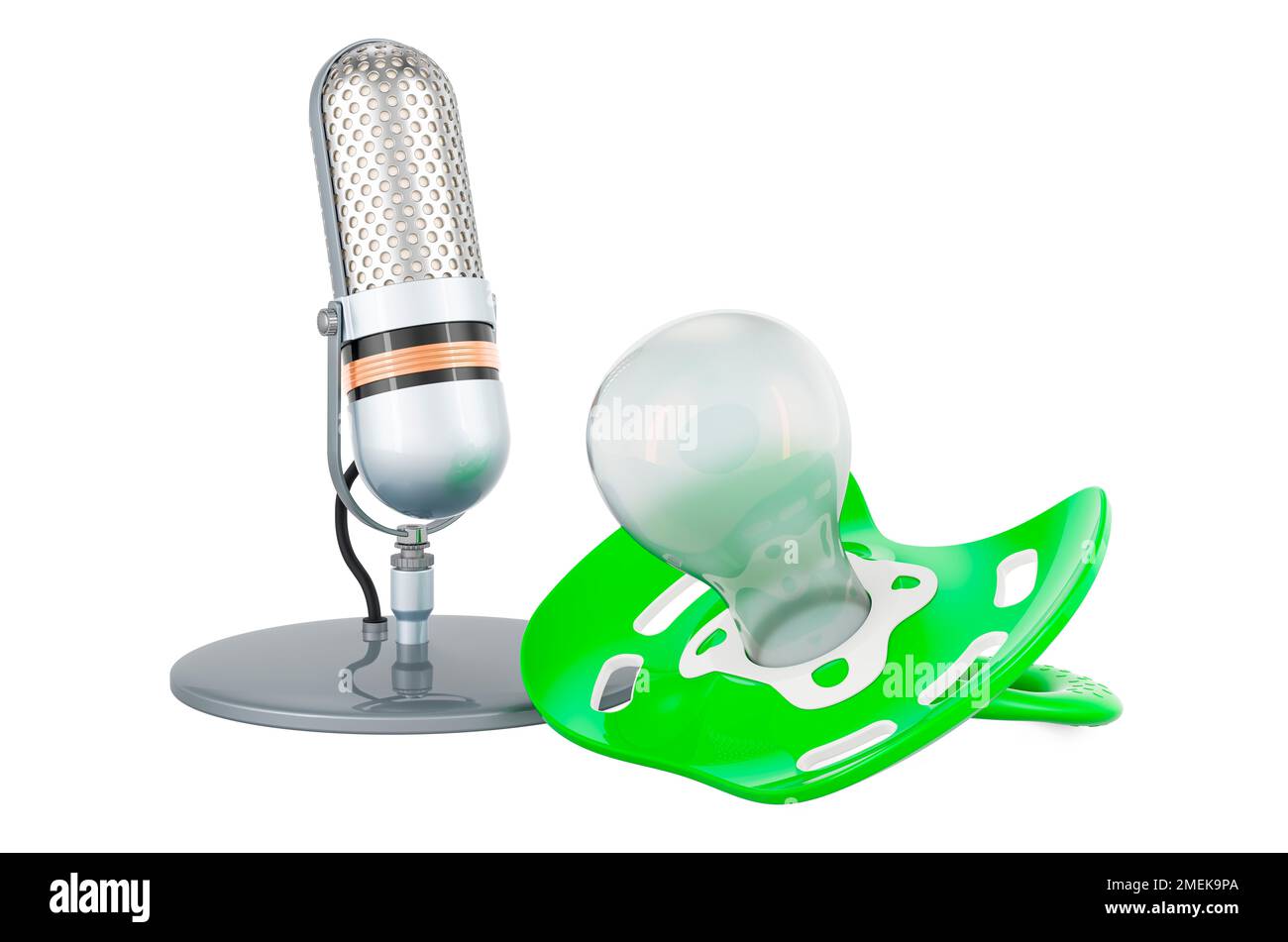 Baby pacifier with microphone. 3D rendering isolated on white ...