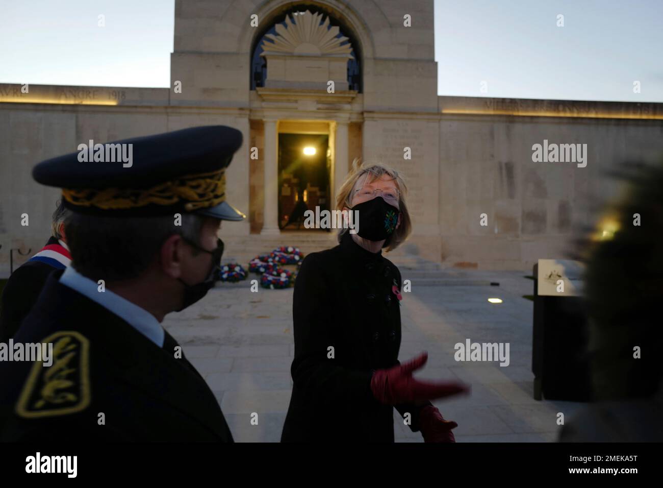 Australia's Ambassador to France Gillian Bird, right, talks with French ...