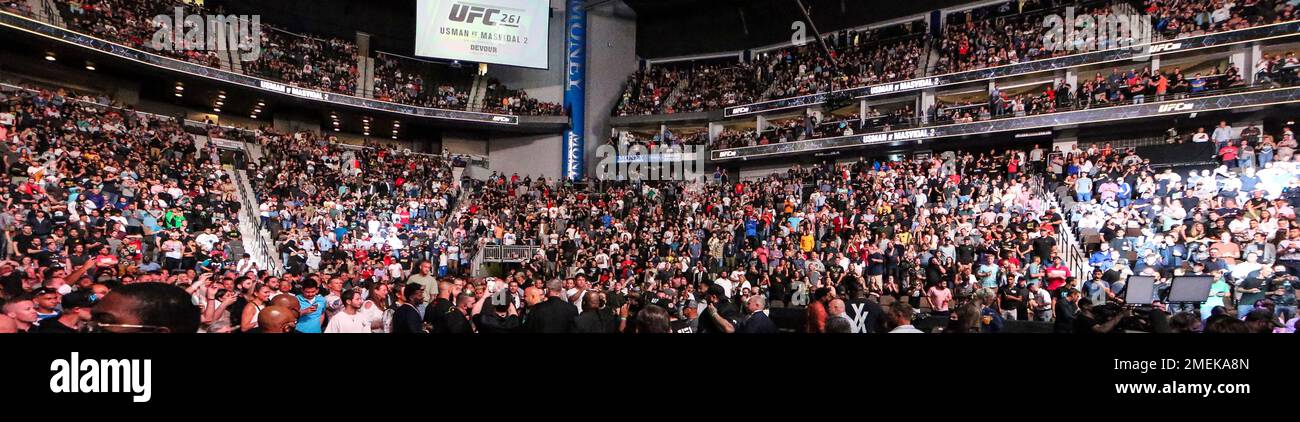 Fans attend the UFC 261 mixed martial arts event Saturday, April 24 ...