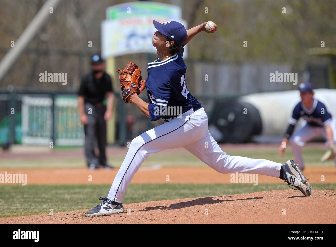 Maine's Nicholas Sinacola (29) pitches during an NCAA baseball game ...