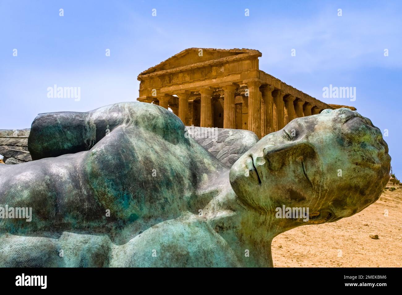 Icarus statue in front of the Temple of Concordia, Tempio della ...