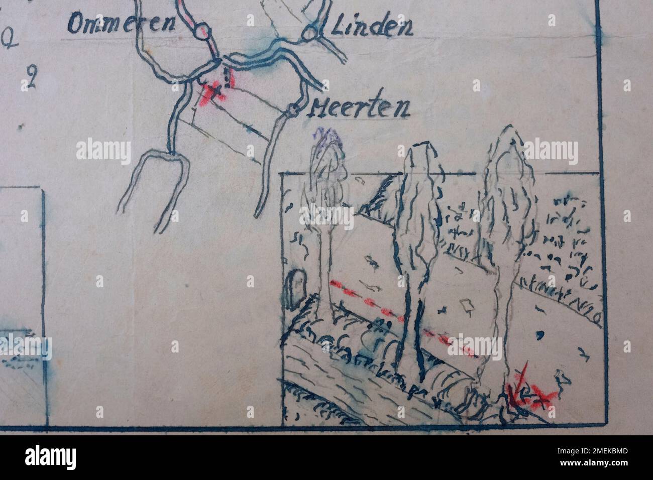 Detail of the map showing where the Nazi loot was reportedly buried in ...