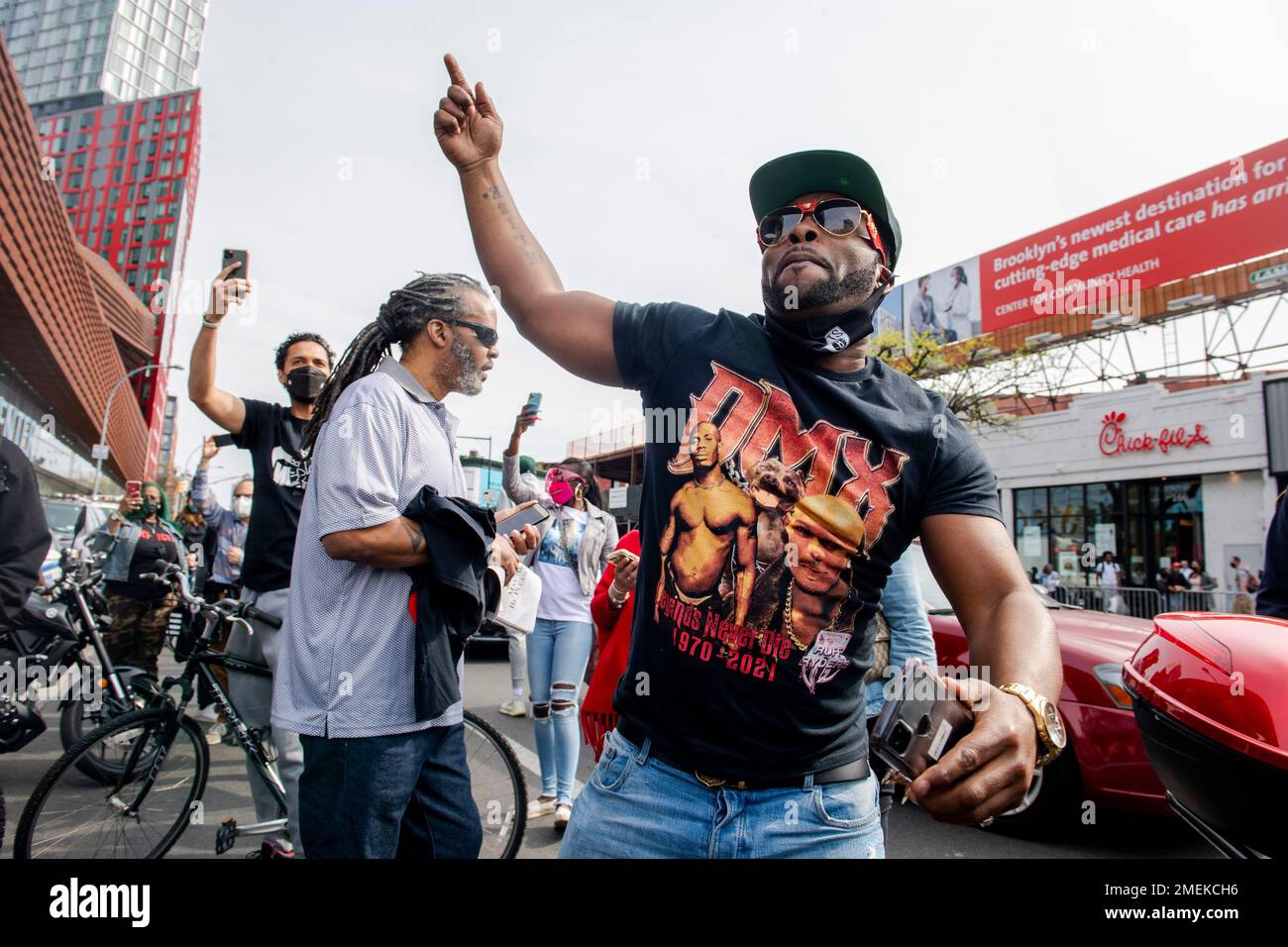 People gather for a "Celebration of Life Memorial" for rapper DMX at ...