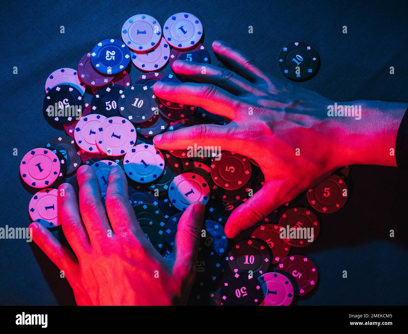 men's hands take away playing chips placed bet. victory. the view from ...